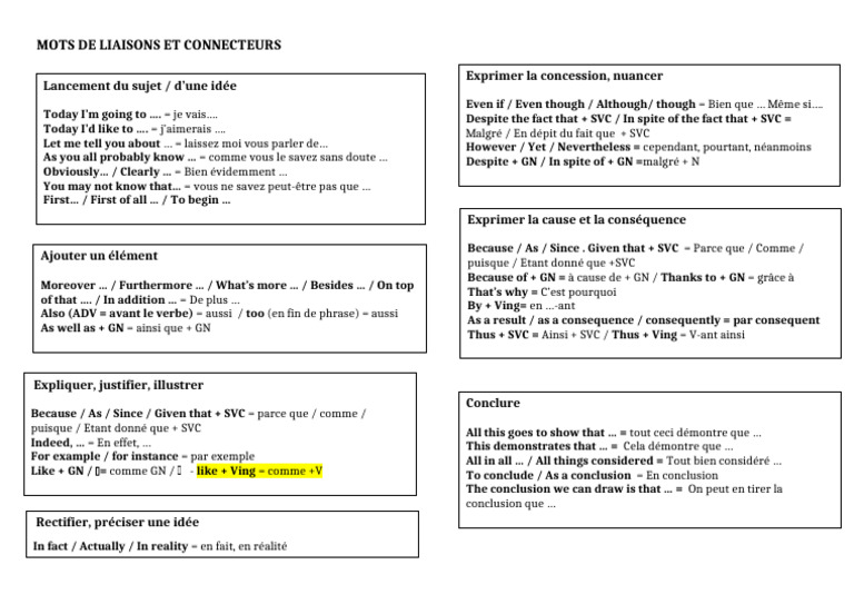 Mots de Liaisons 2 | PDF