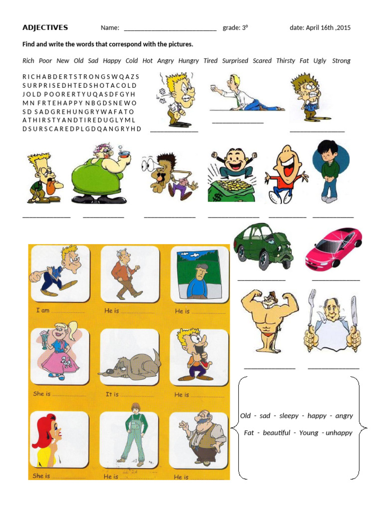 Adjectives Worksheet | PDF