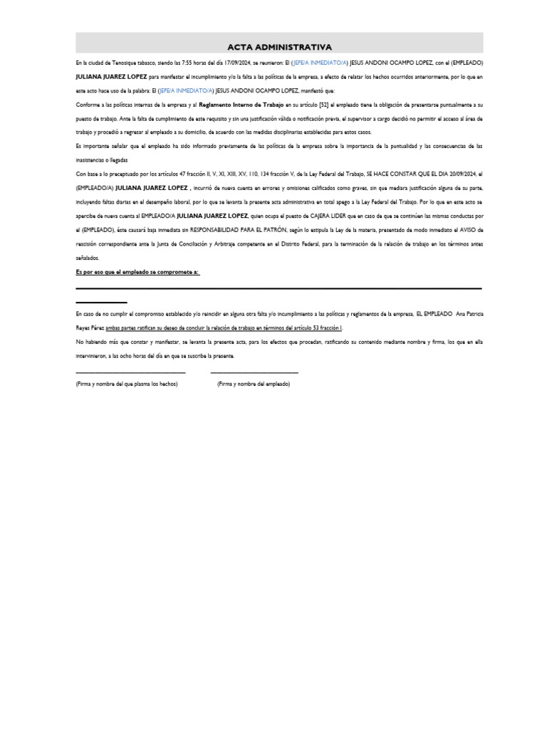 Acta Administrativa | PDF