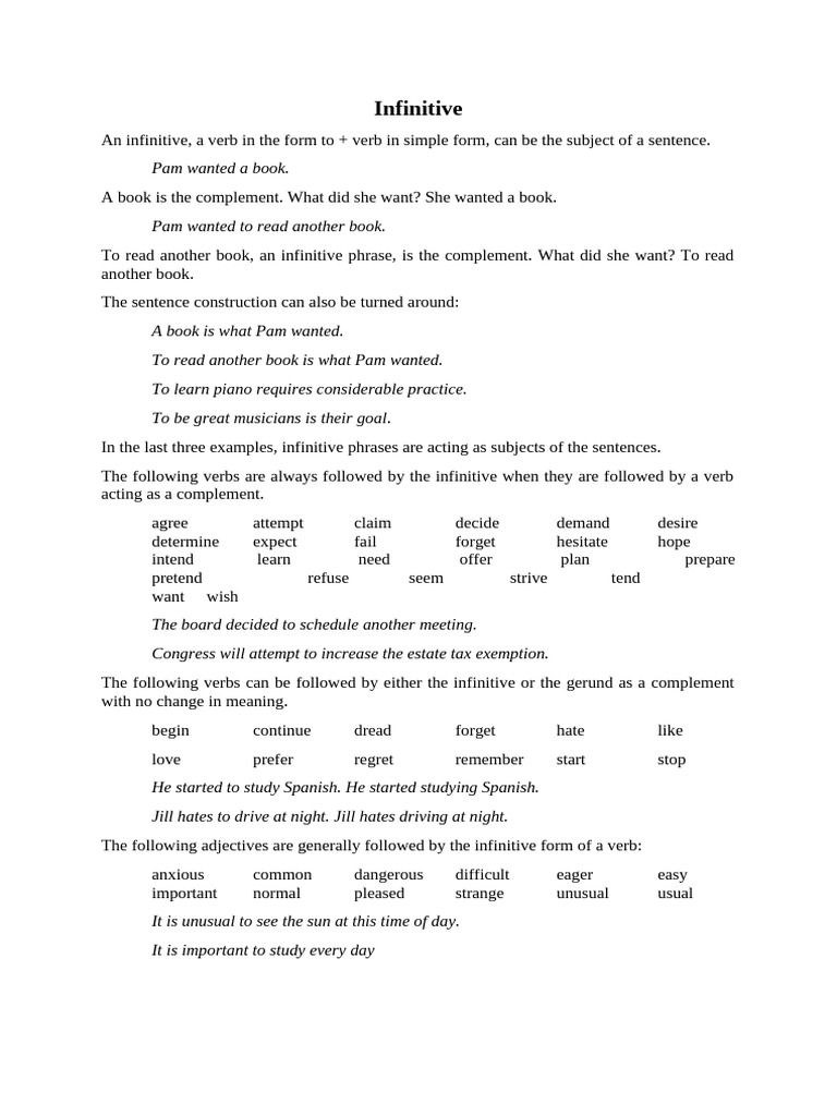 Infinitive | PDF