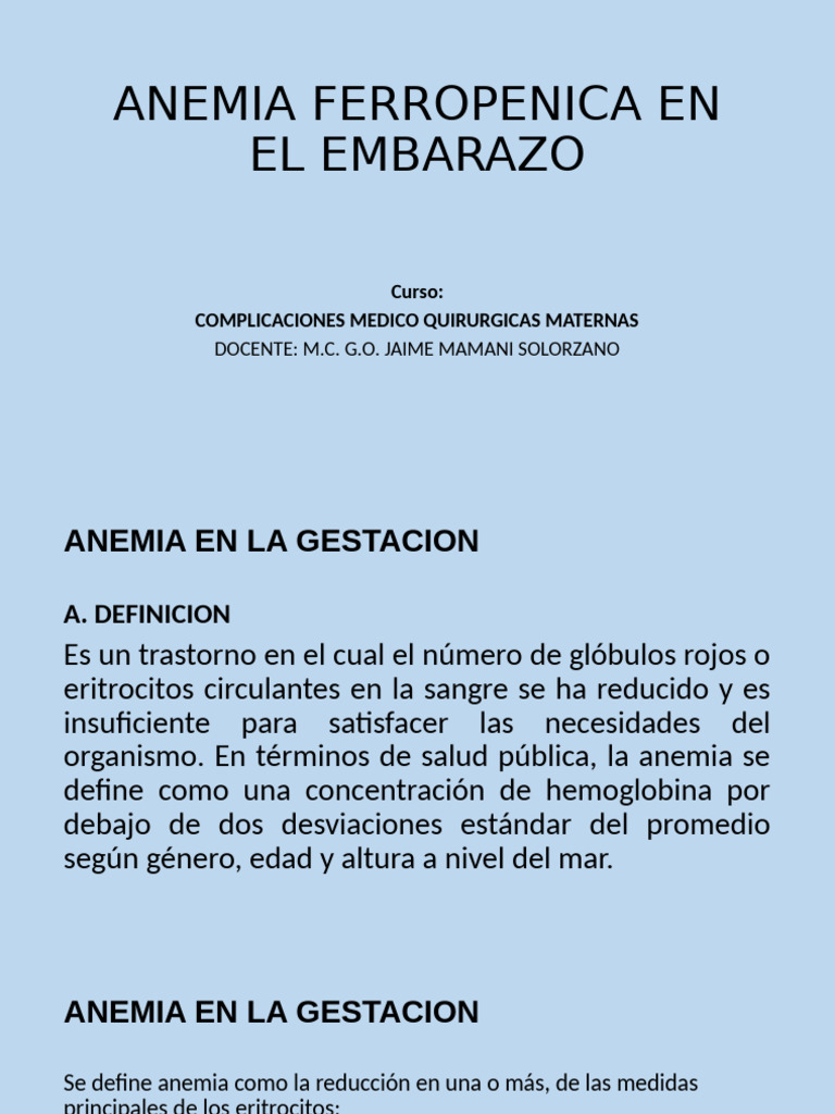 Anemia Ferropenica en El Embarazo | PDF