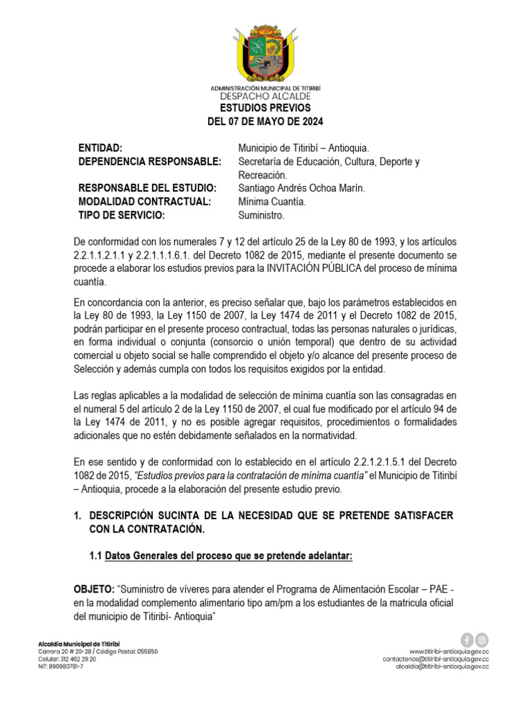 Estudio Previo | PDF