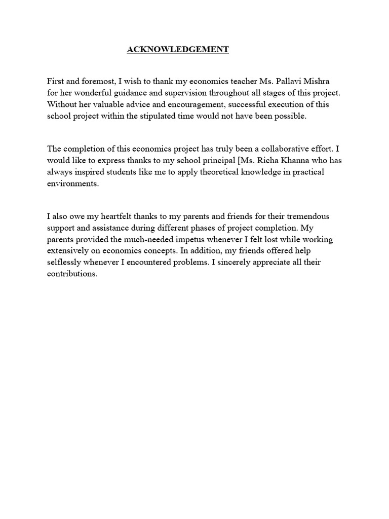 Acknowledgement Humanities | PDF