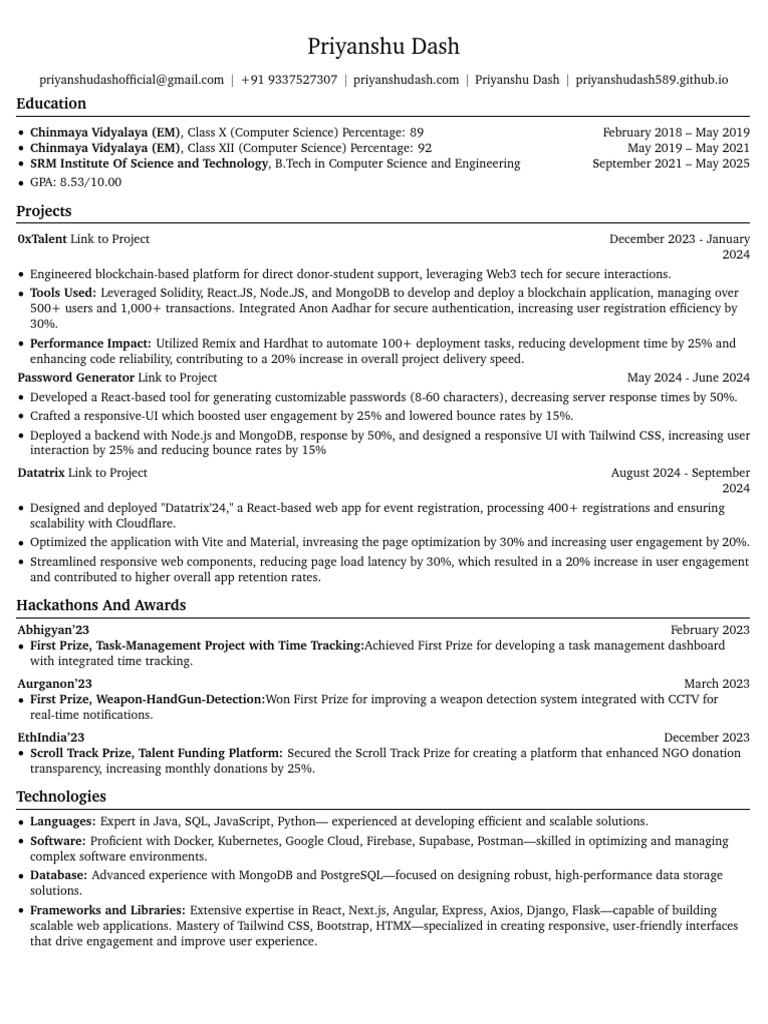 Priyanshu Dash (SRMIST-RA2111027020088) | PDF