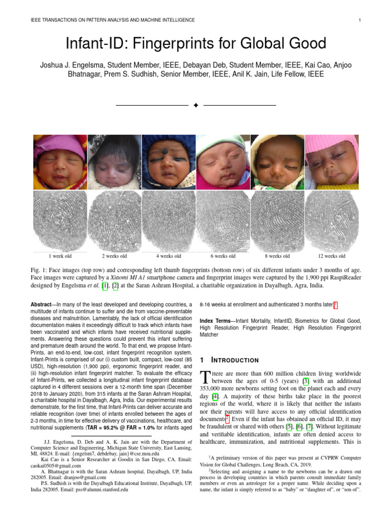 Infant-ID TPAMI | PDF