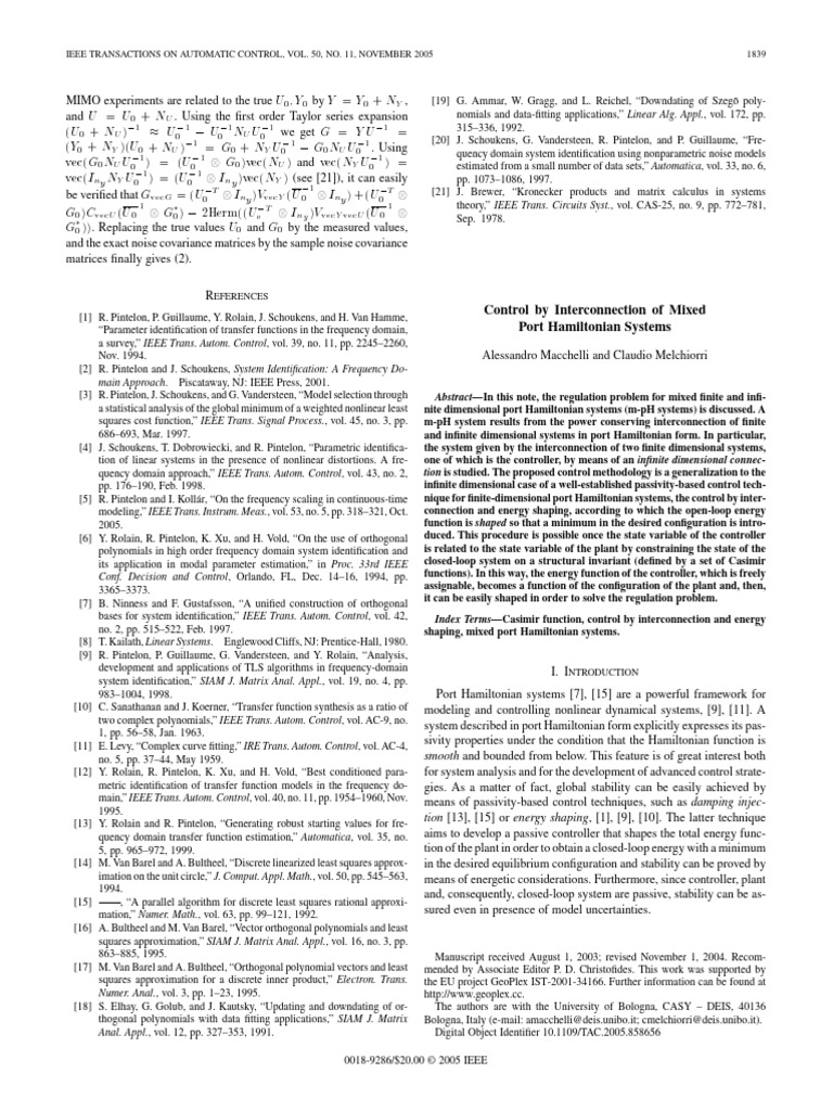 Control By Interconnection Of Mixed Port Hamiltonian Systems Pdf