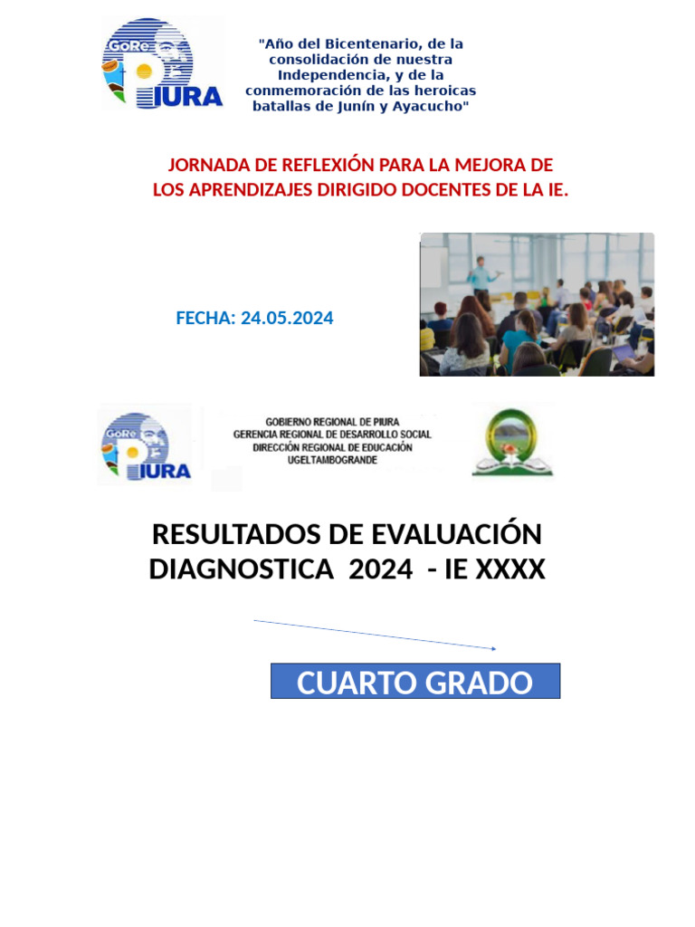 EJEMPLO DE MATERIAL PARA JORNADA DE REFLEXIÓN DE IE , RESULTADOS DE ...