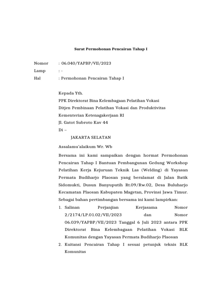 Yayasan Permata Budiharjo Plaosan | PDF