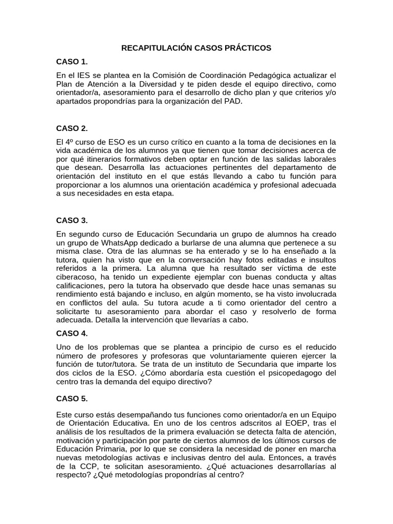 Recapitulación Casos Prácticos | PDF