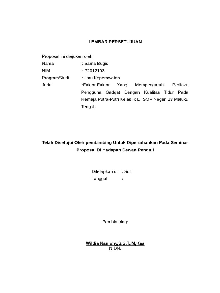 Lembar Persetujuan | PDF