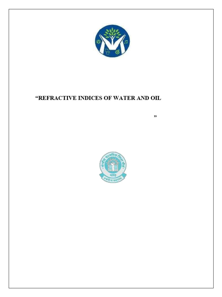 Physics Project Final 12th | PDF | Refraction | Refractive Index