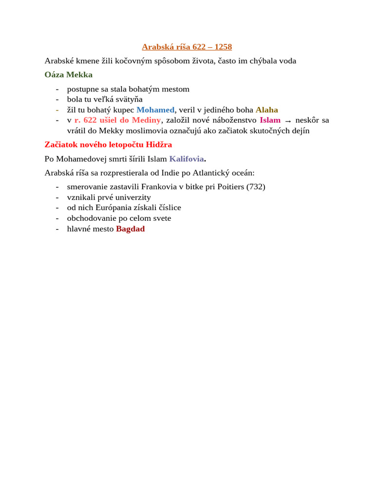 Arabská Ríša - Poznámky 10006577706419c3a8114ca | PDF