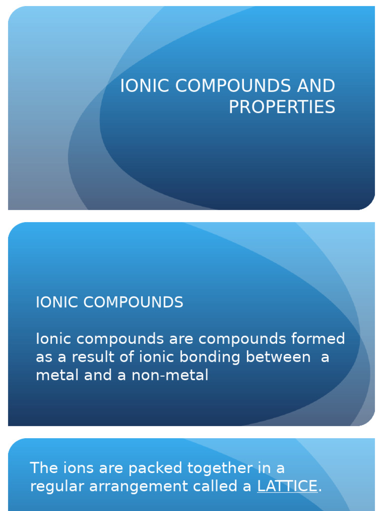 WK 9 Ionic Compounds | PDF