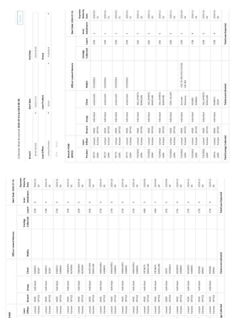 Collection Sheet | PDF