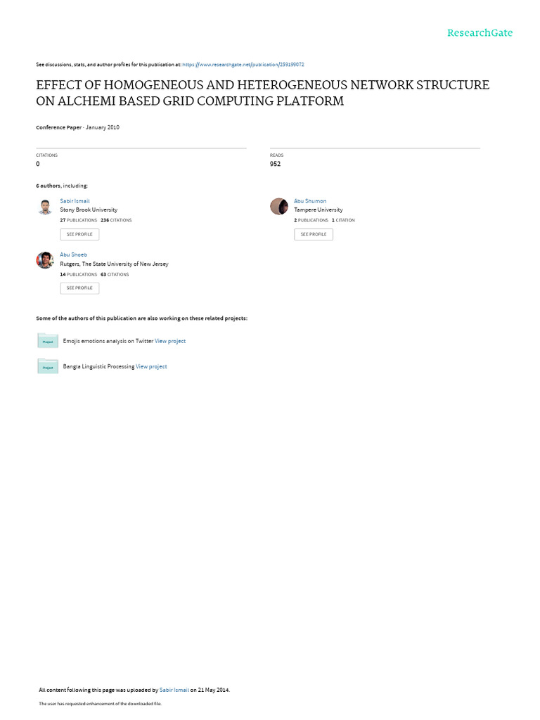 Effect of Homogeneous and Heterogeneous Network Structure On Alchemi Based Grid Computing ...