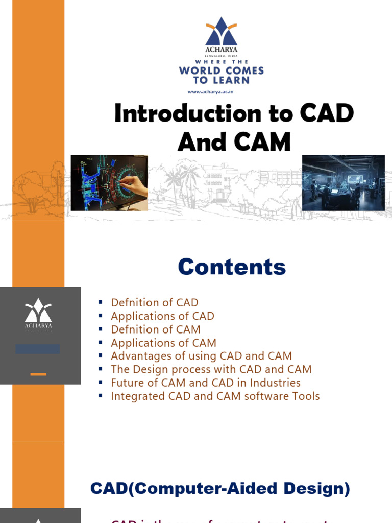 Introduction to CAD and CAM Technologies | PDF | Computer Aided Design ...