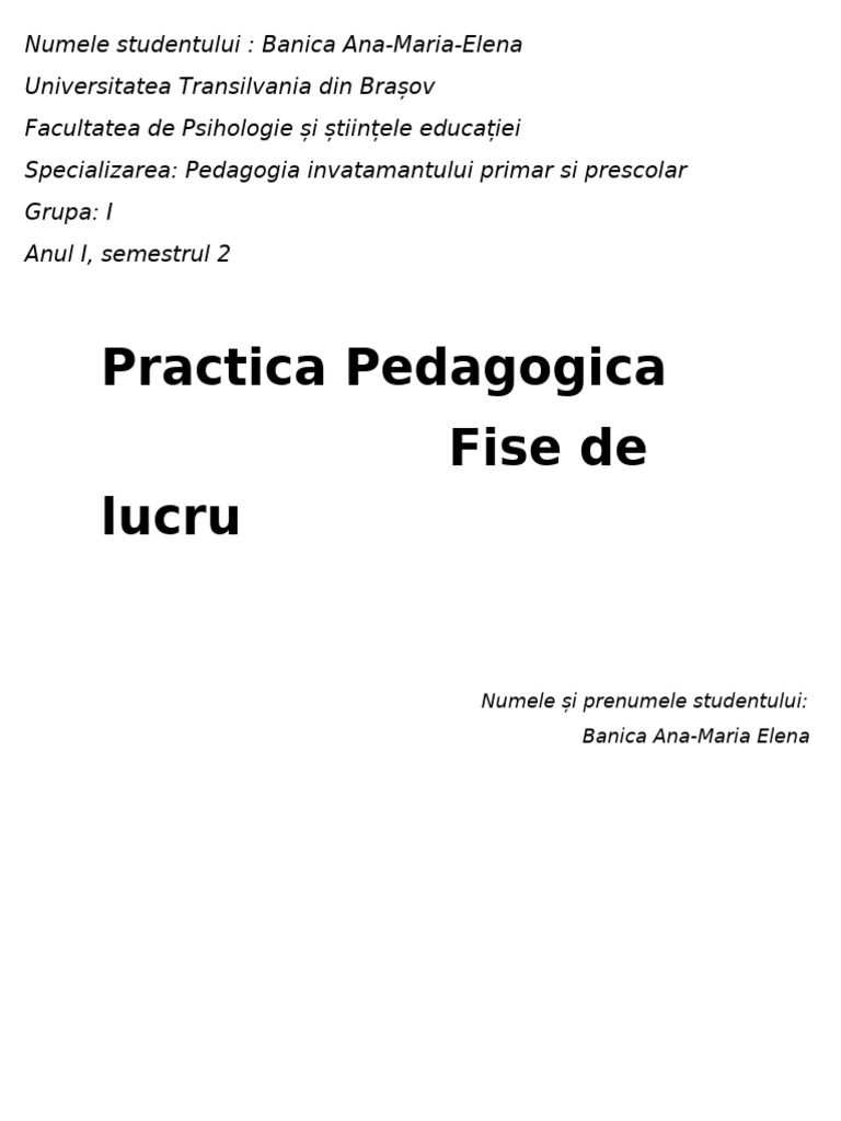 Caiet Practica | PDF