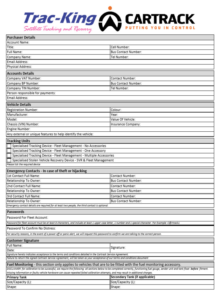 Car Track Outright Purchase Contract - SA Form | PDF