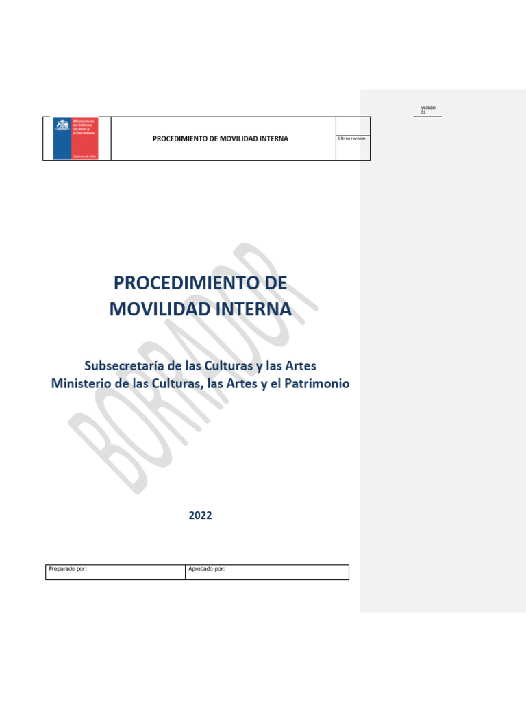 Propuesta - Procedimiento de Movilidad Interna Agosto 2024 | PDF