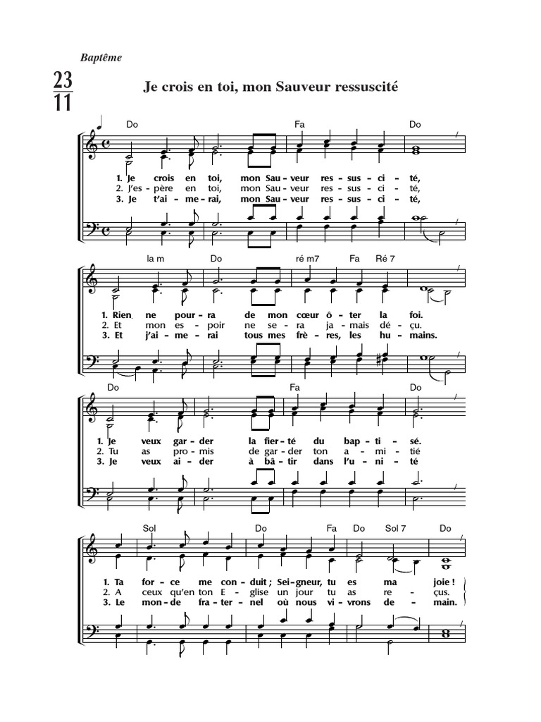 Je Crois en Toi, Mon Sauveur Ressuscité | PDF