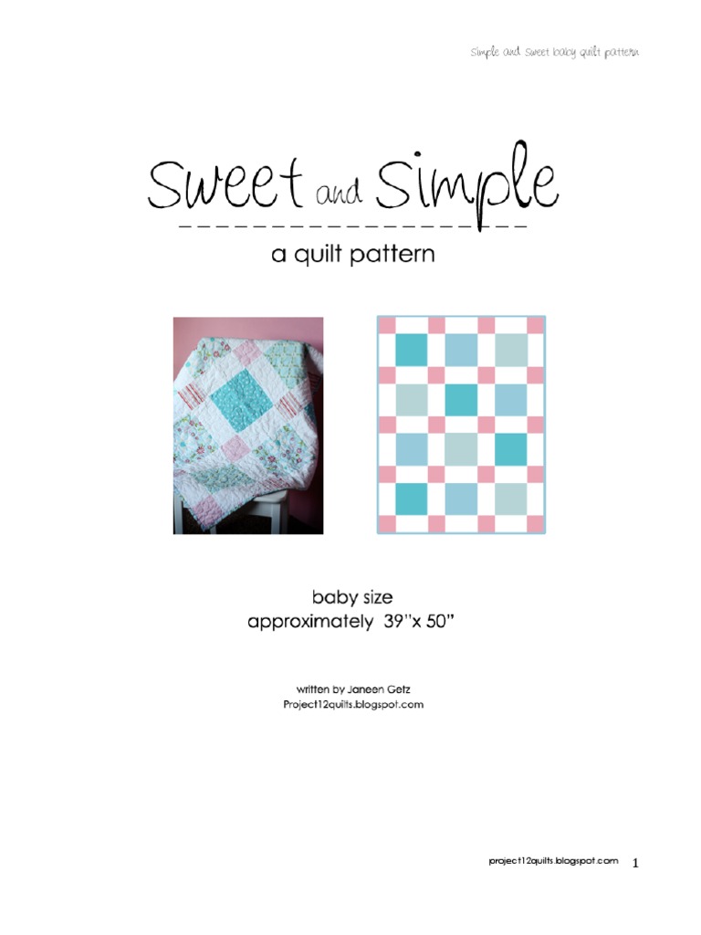 Sweet and Simple Quilt Pattern | PDF | Quilting | Quilt