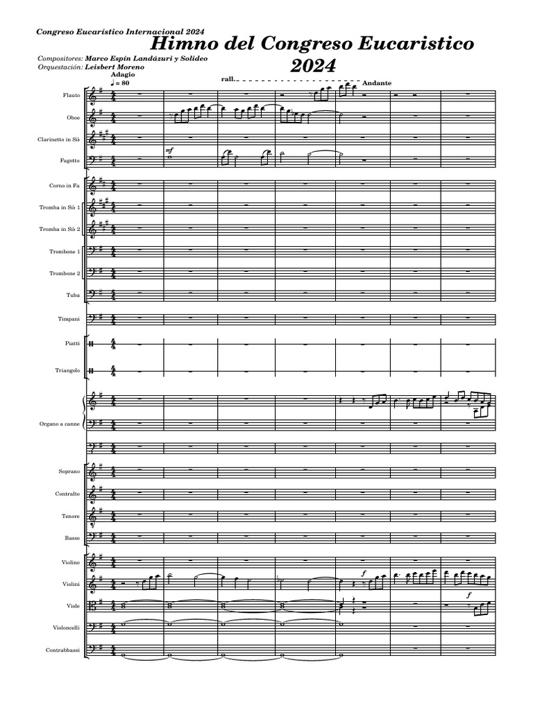 Himno Congreso Eucaristico Orquesta | PDF