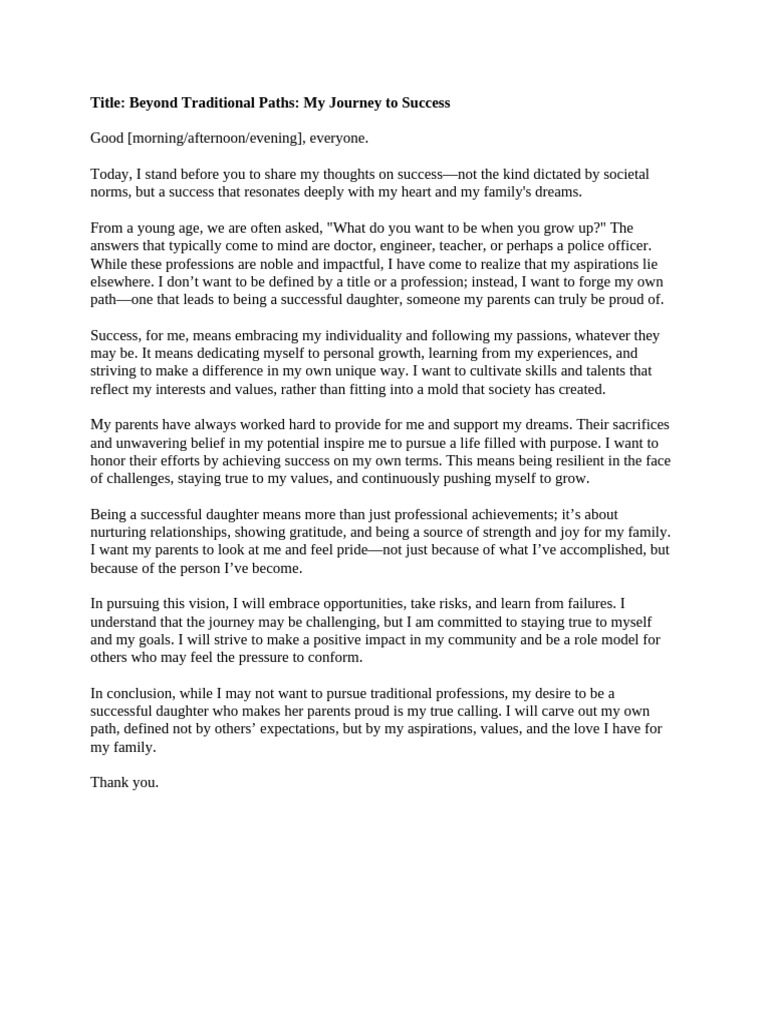 Title (Beyond Traditional Paths My Journey To Success) | PDF