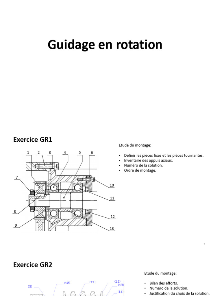 Exercices Guidage en Rotation - Autres | PDF