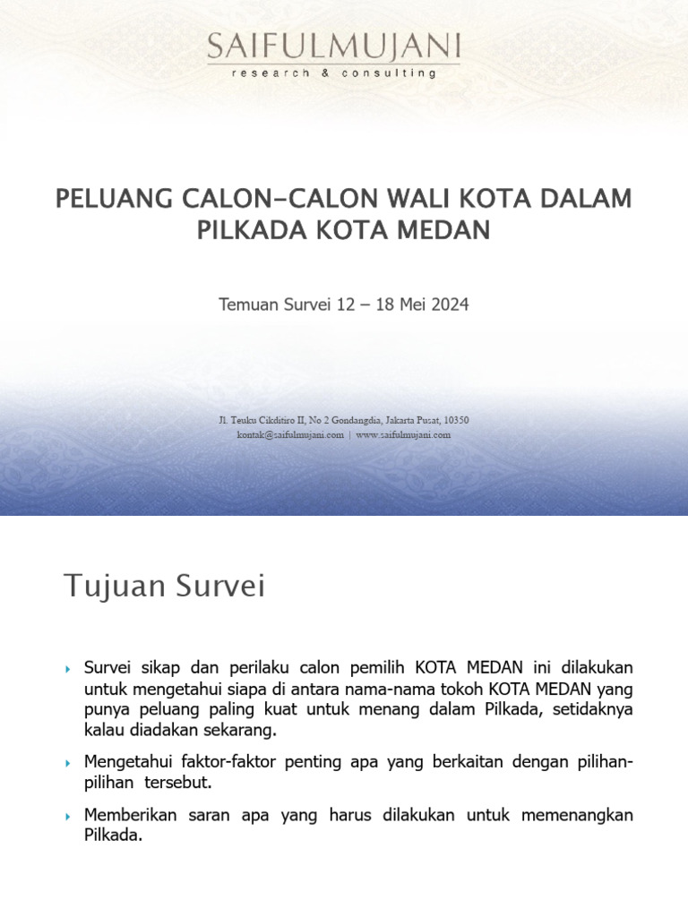 Kota Medan - SMRC - Mei 2024 - Laporan | PDF