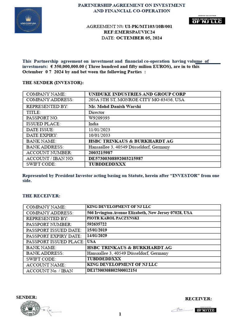 Doa Hsbc Uniduke - King | PDF
