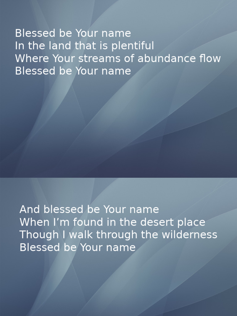 Blessed Be Your Name | PDF