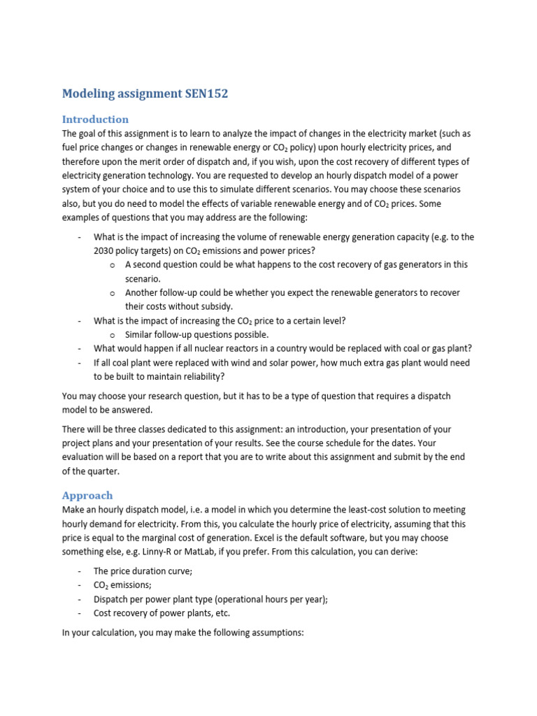 Modeling Assignment | PDF