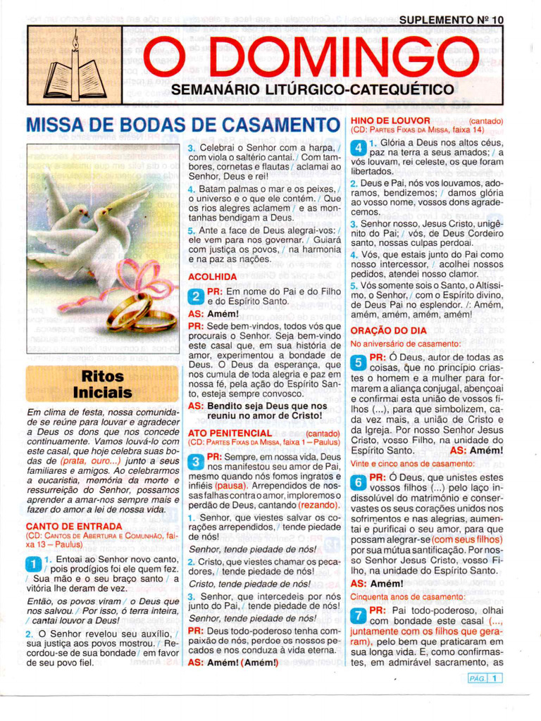 Missa de Bodas de Casamento | PDF