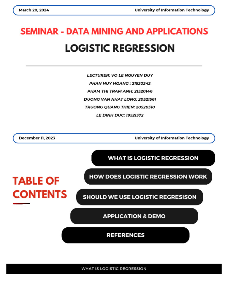 Group 1 - LOGISTIC REGRESSION | PDF