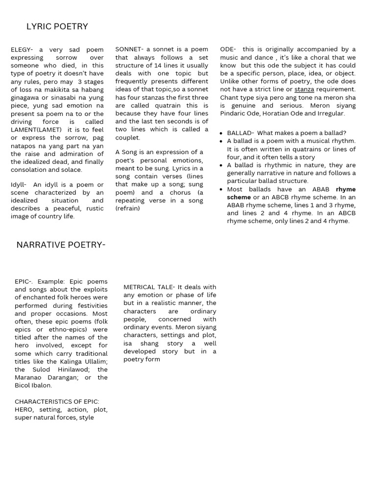 Type of Poetry | PDF