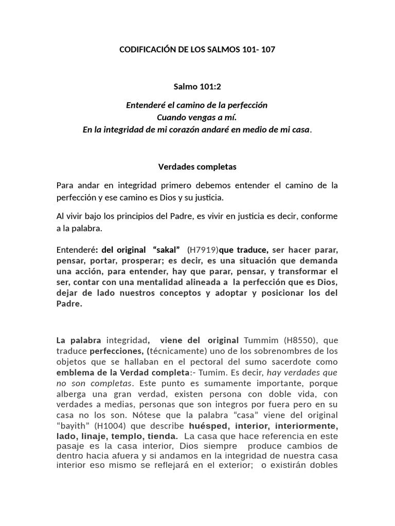 Codificación de Los Salmos 101-107 | PDF