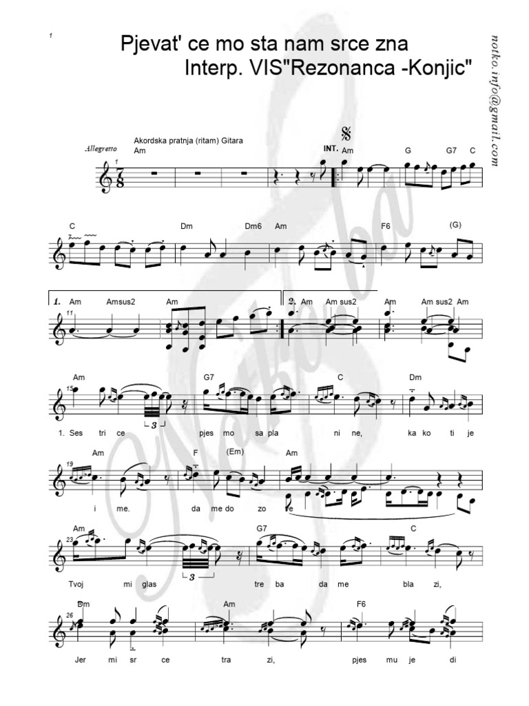 Pjevat' Ce Mo Sta Nam Srce Zna | PDF