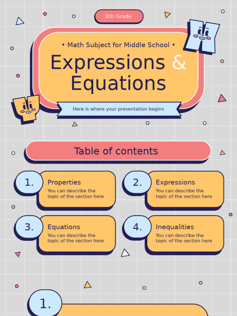 Math Subject For Middle School - 7th Grade - Expressions & Equations by ...
