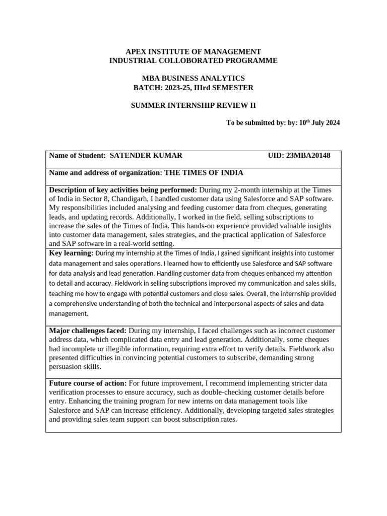 Satender 23MBA20148 | PDF