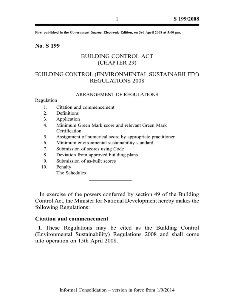 Building Control (Environmental Sustainability) Re | PDF