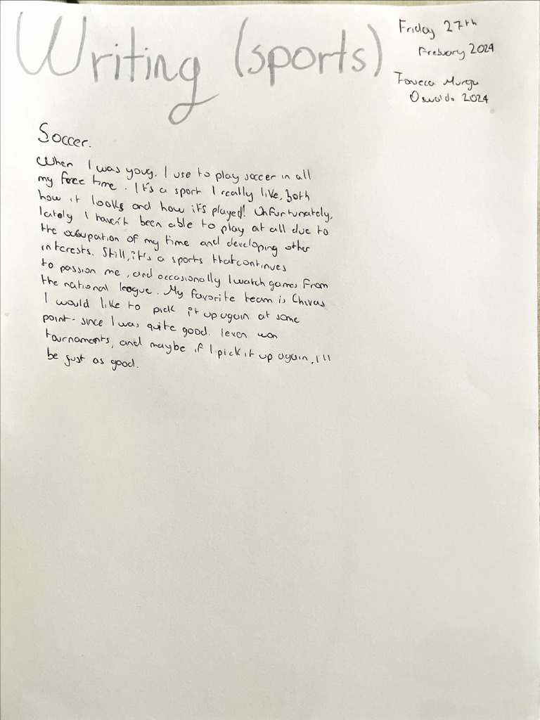 Writing Sports | PDF