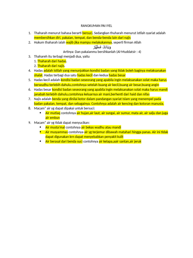 Rangkuman Pai Kelas 7 Smester 1 | PDF