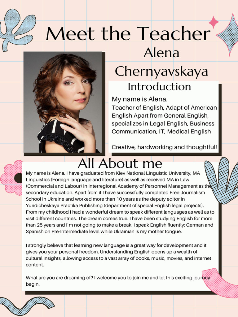 Pink Blue Cute Meet The Teacher Flyer | PDF