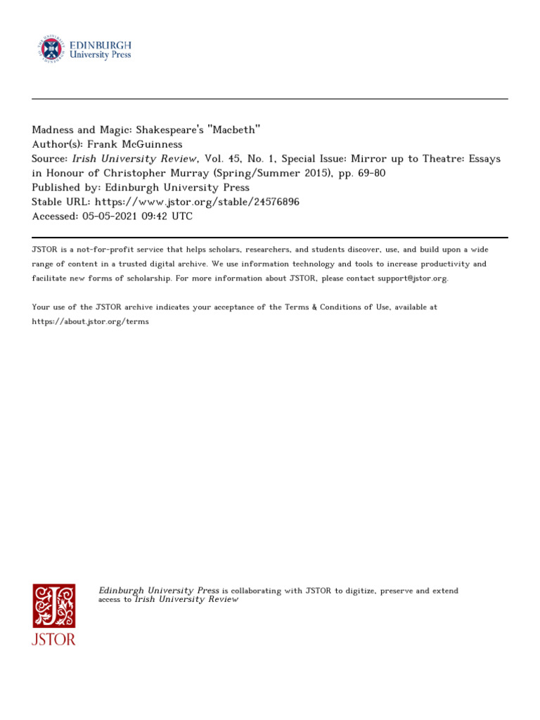 Madness and Magic - Shakespeare's "Macbeth" | PDF