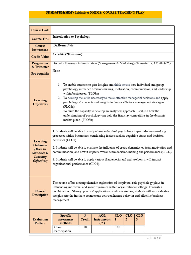 Introduction To Psychology Trim I | PDF