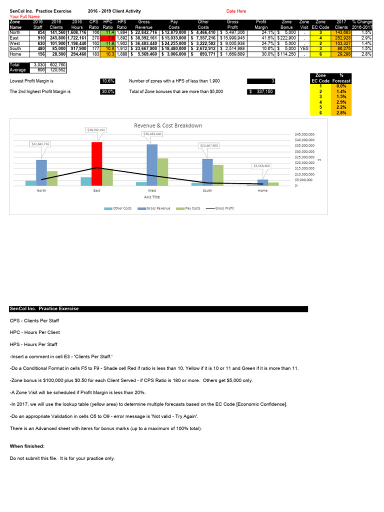 Excel PRACTICE Exercise Open First | PDF | Business Economics | Economies