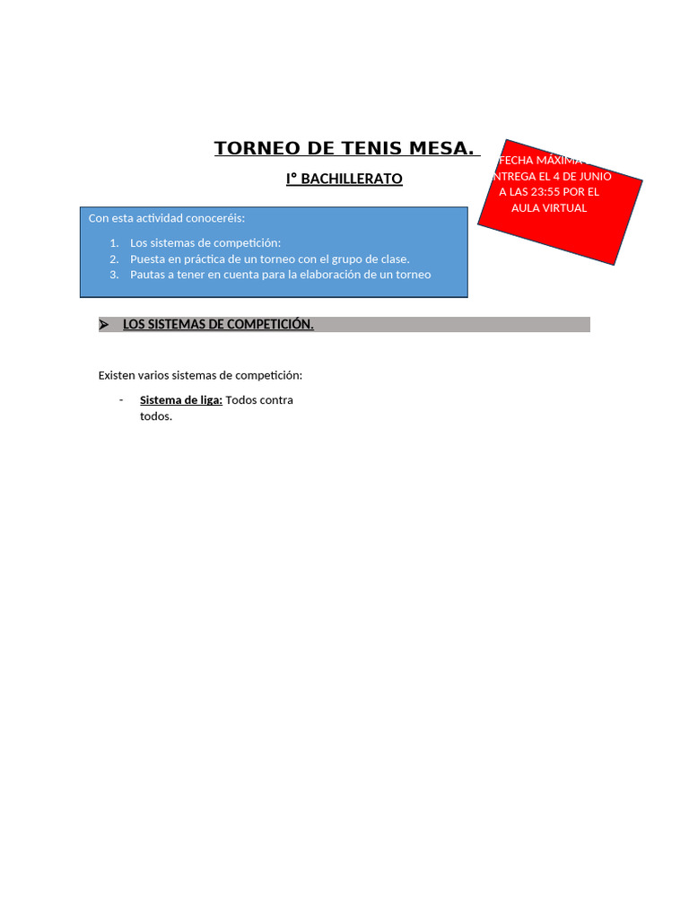 TENIS MESA BACH | PDF