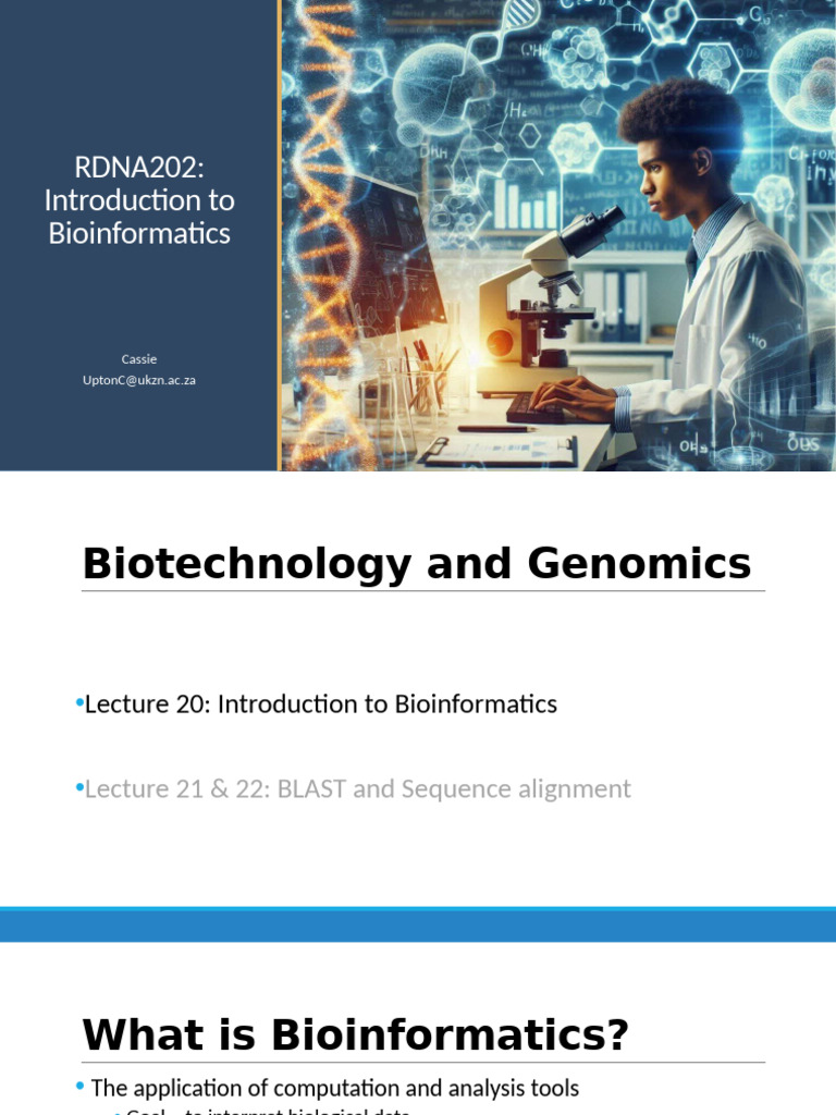 Introduction To Bioinformatics Pdf Bioinformatics Science