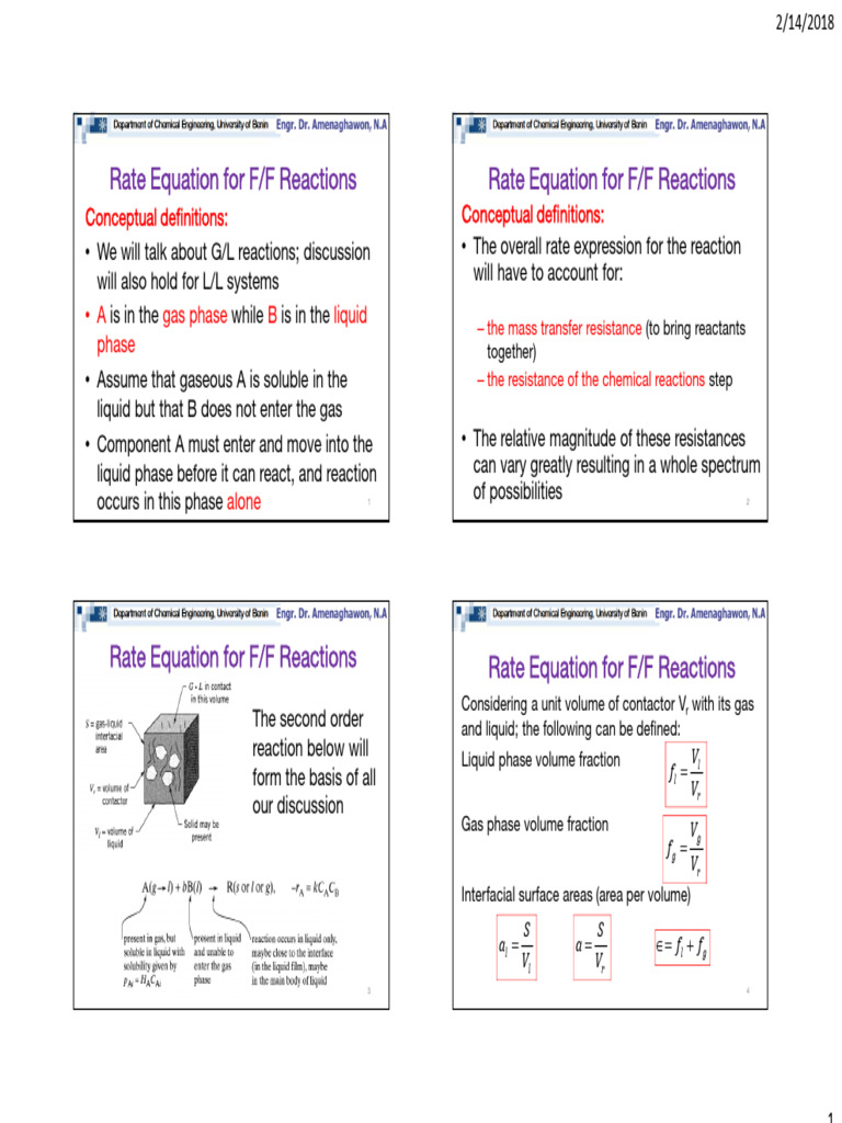 CHE 561 Note Set 2 | PDF