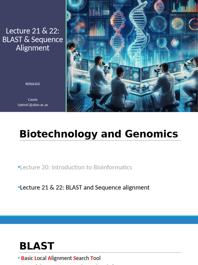 Blast And Sequence Alignment Pdf Sequence Alignment Science And Mathematics